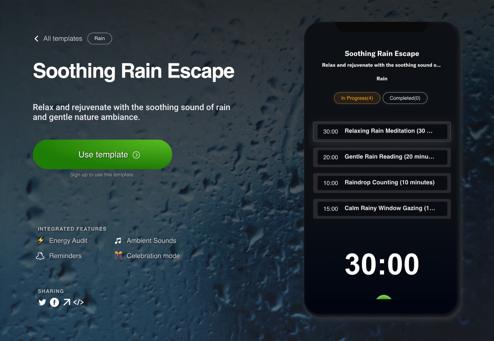 Soothing Rain Escape | FocusBox